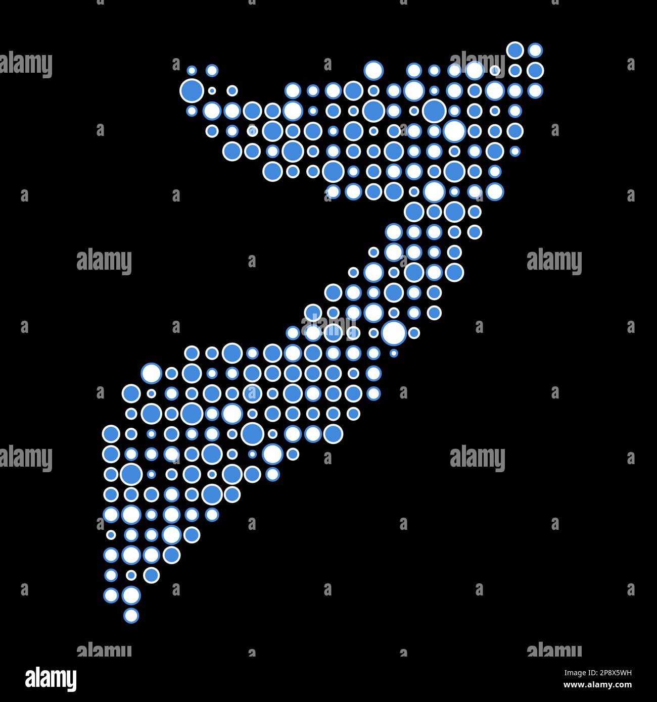 Somalia Map Silhouette Pixelated generative pattern illustration Stock ...