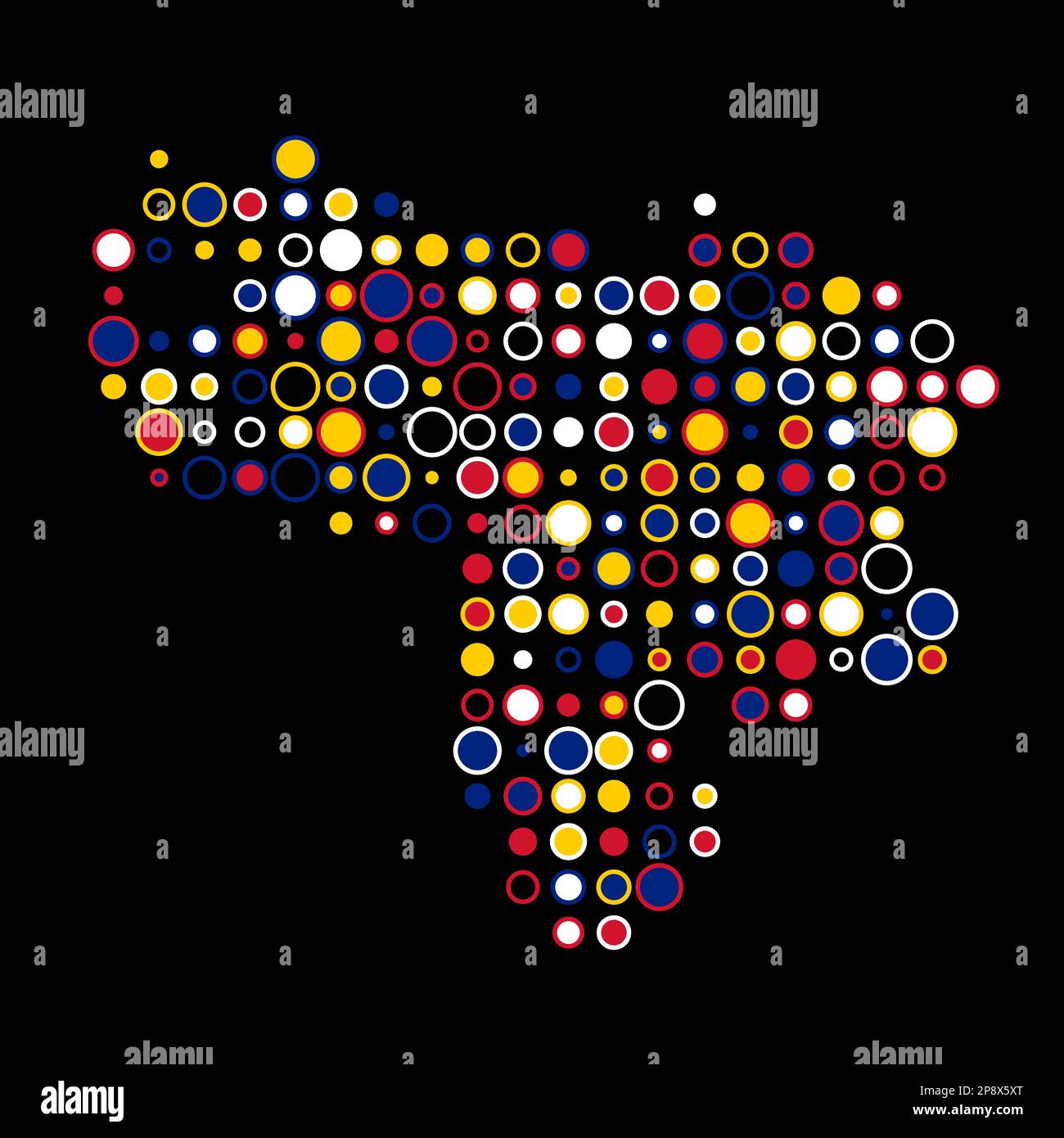Venezuela Map Silhouette Pixelated generative pattern illustration ...