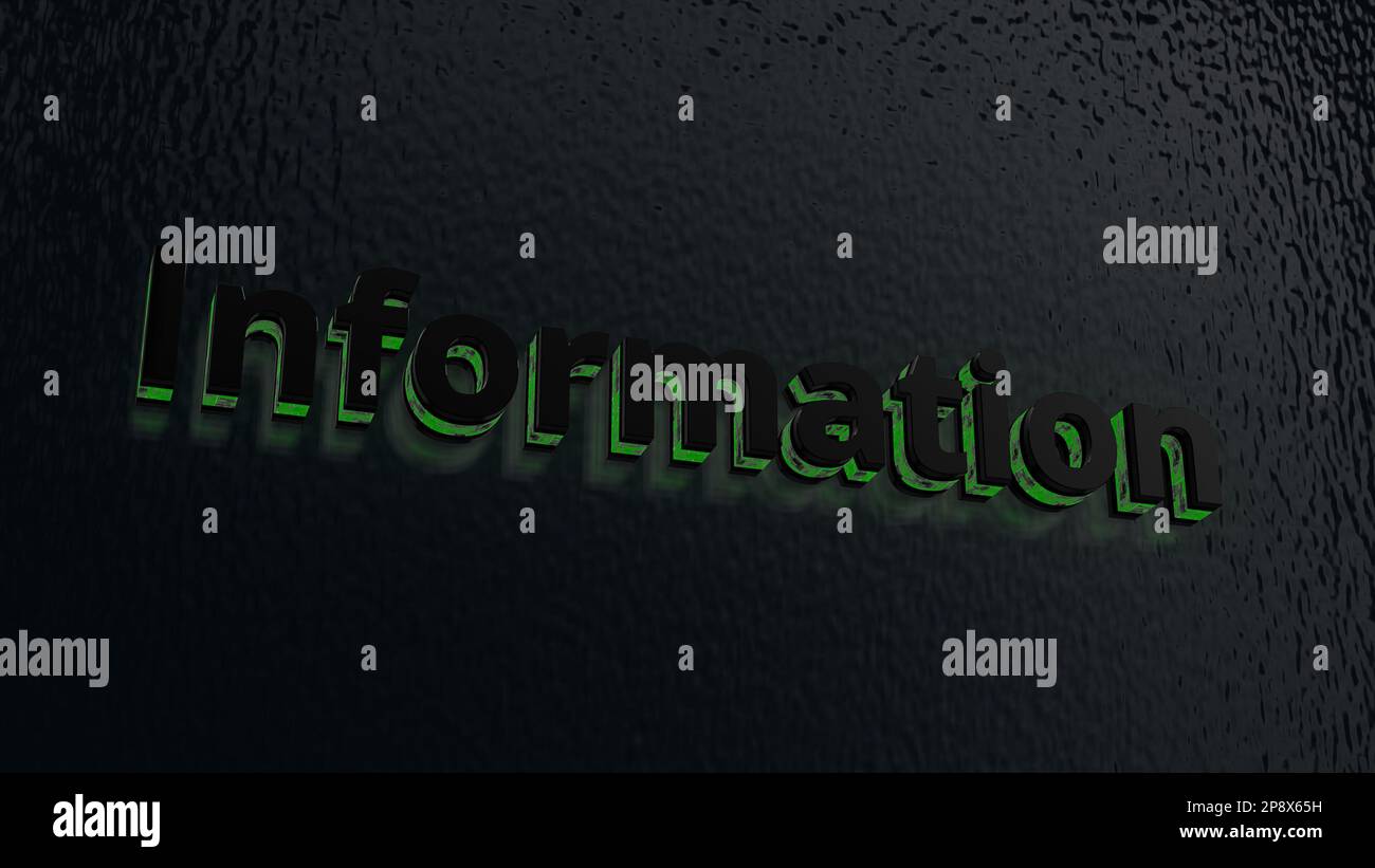 The word INFORMATION written with 3D letters Stock Photo - Alamy