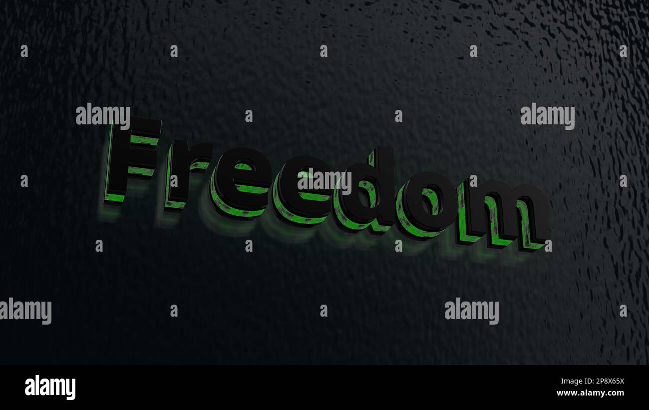 The word Freedom written with 3d letters Stock Photo - Alamy