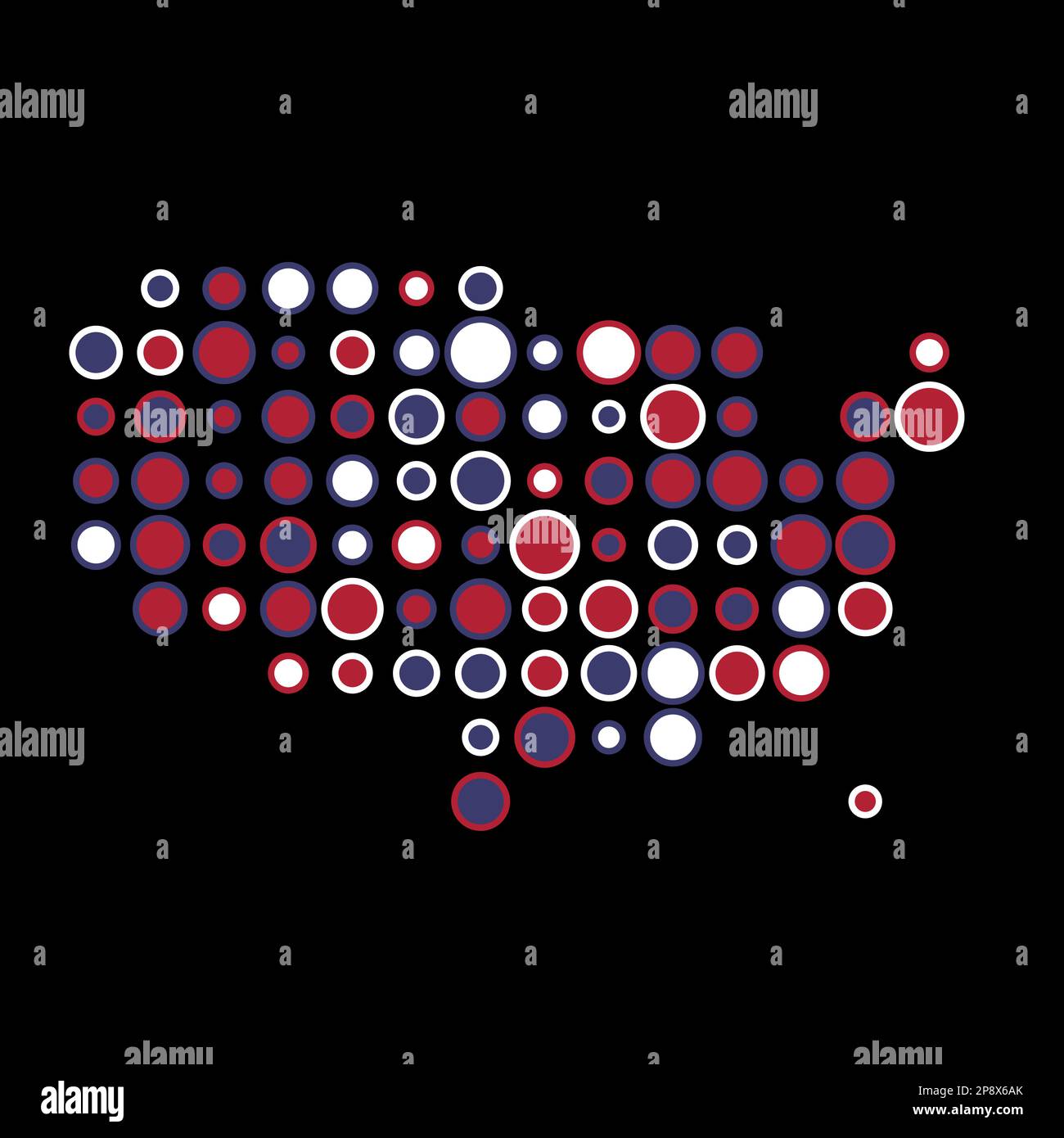 United states Map Silhouette Pixelated generative pattern illustration ...