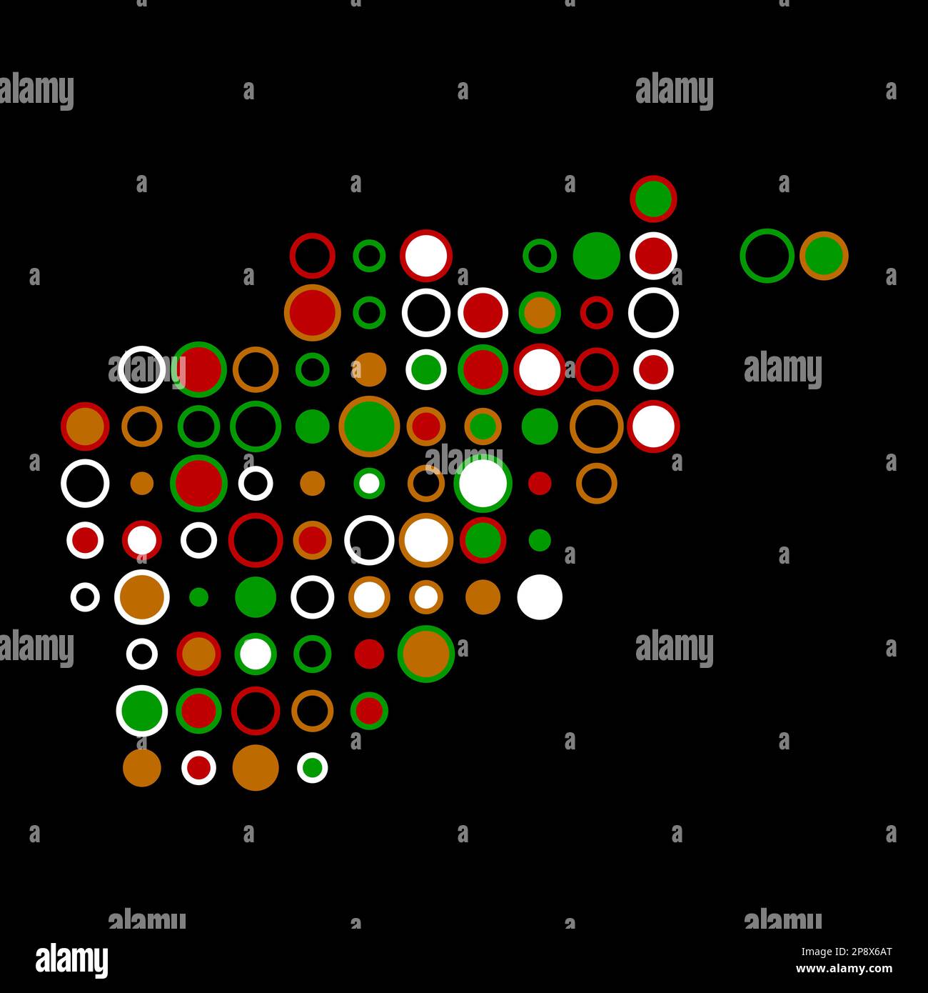 Afghanistan Map Silhouette Pixelated generative pattern illustration ...