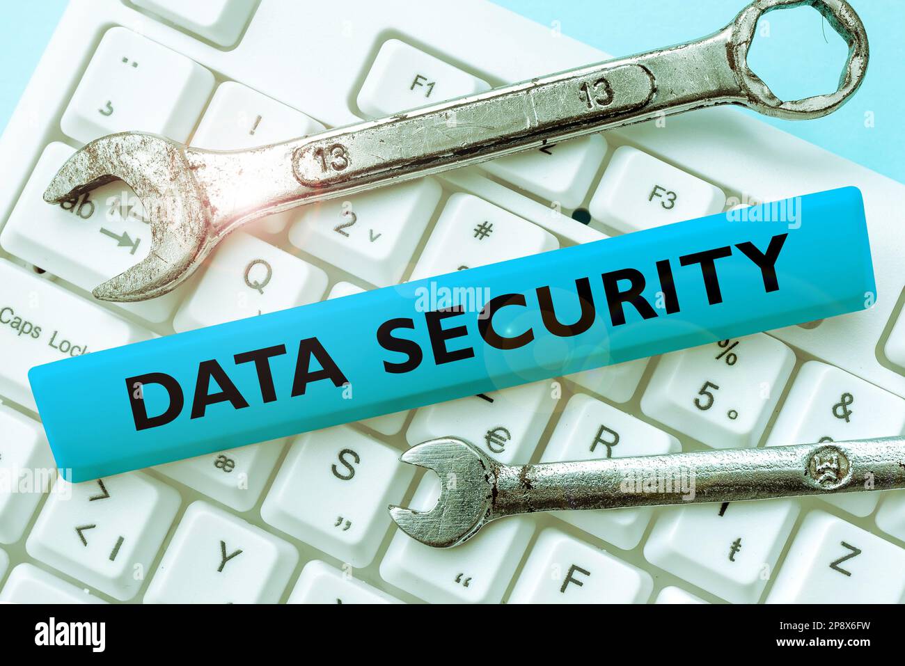 Text caption presenting Data Security. Internet Concept Confidentiality Disk Encryption Backups ...