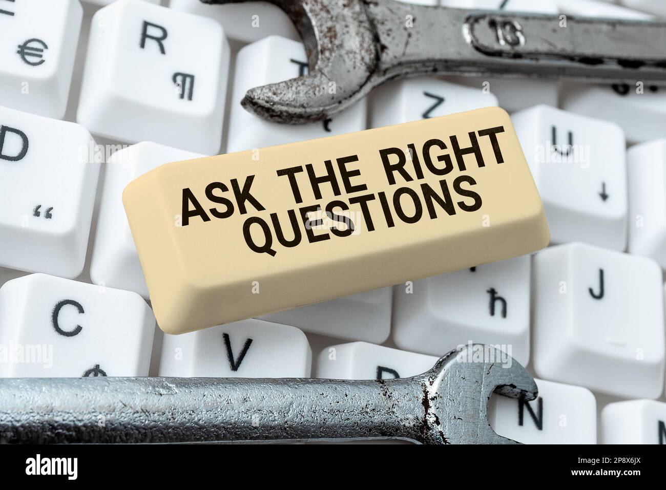 Writing displaying text Ask The Right Questions. Conceptual photo Look ...