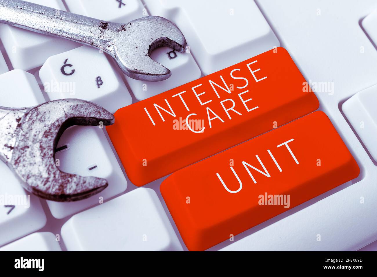 Text caption presenting Intense Care Unit. Business showcase a unit in ...