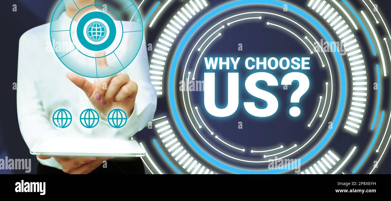 Conceptual display Why Choose Us. Business concept Reasons for choosing ...
