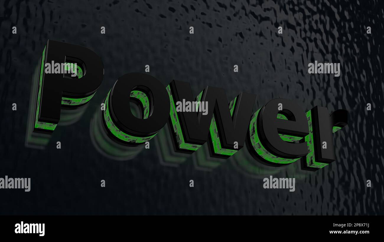 The word POWER written with 3D letters Stock Photo - Alamy