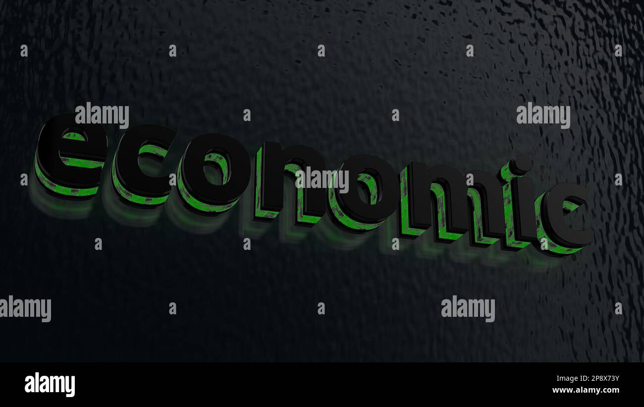 The word ECONOMIC written with 3D letters Stock Photo - Alamy