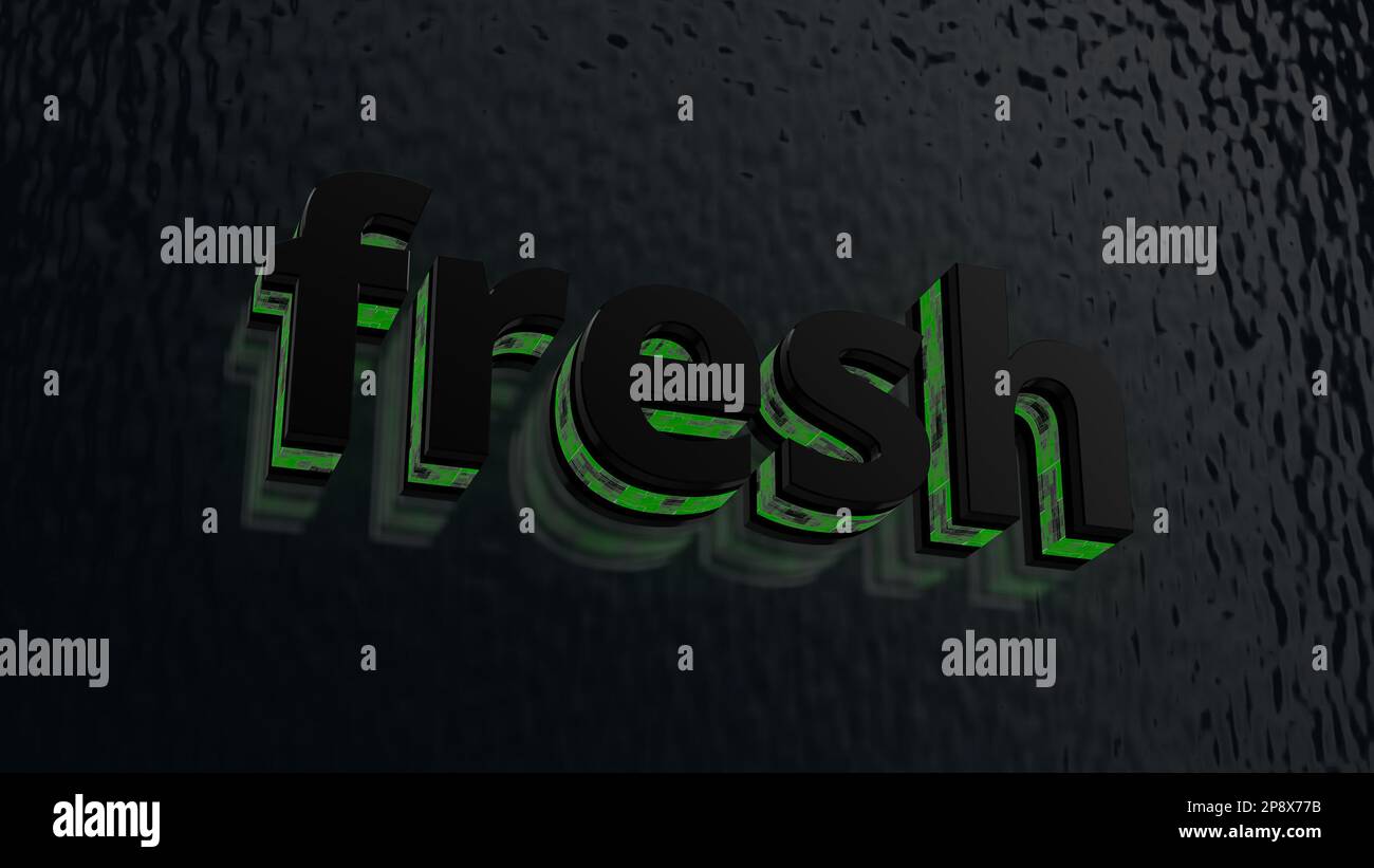 The word FRESH written with 3D letters Stock Photo - Alamy
