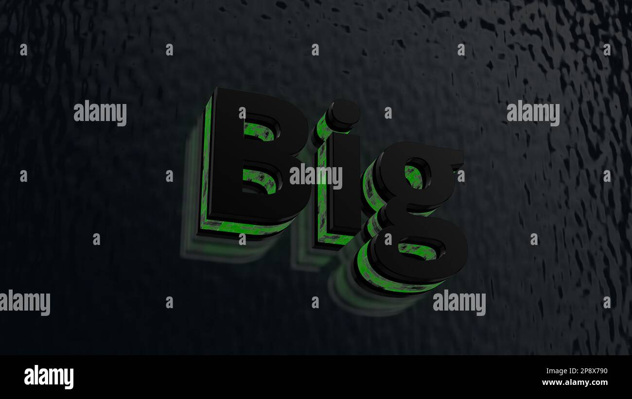 The word BIG written with 3D letters Stock Photo - Alamy