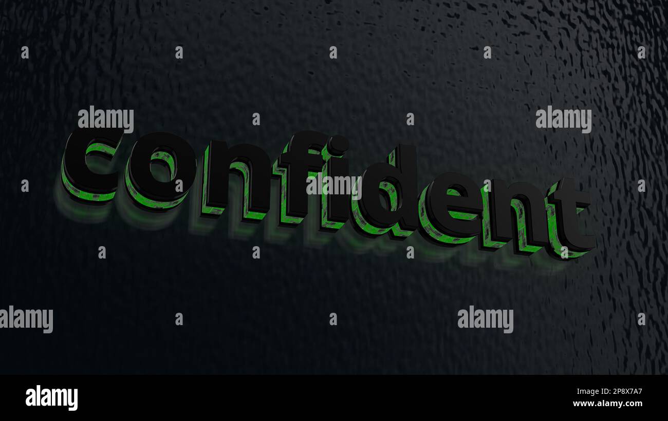The word CONFIDENT written with 3D letters Stock Photo - Alamy
