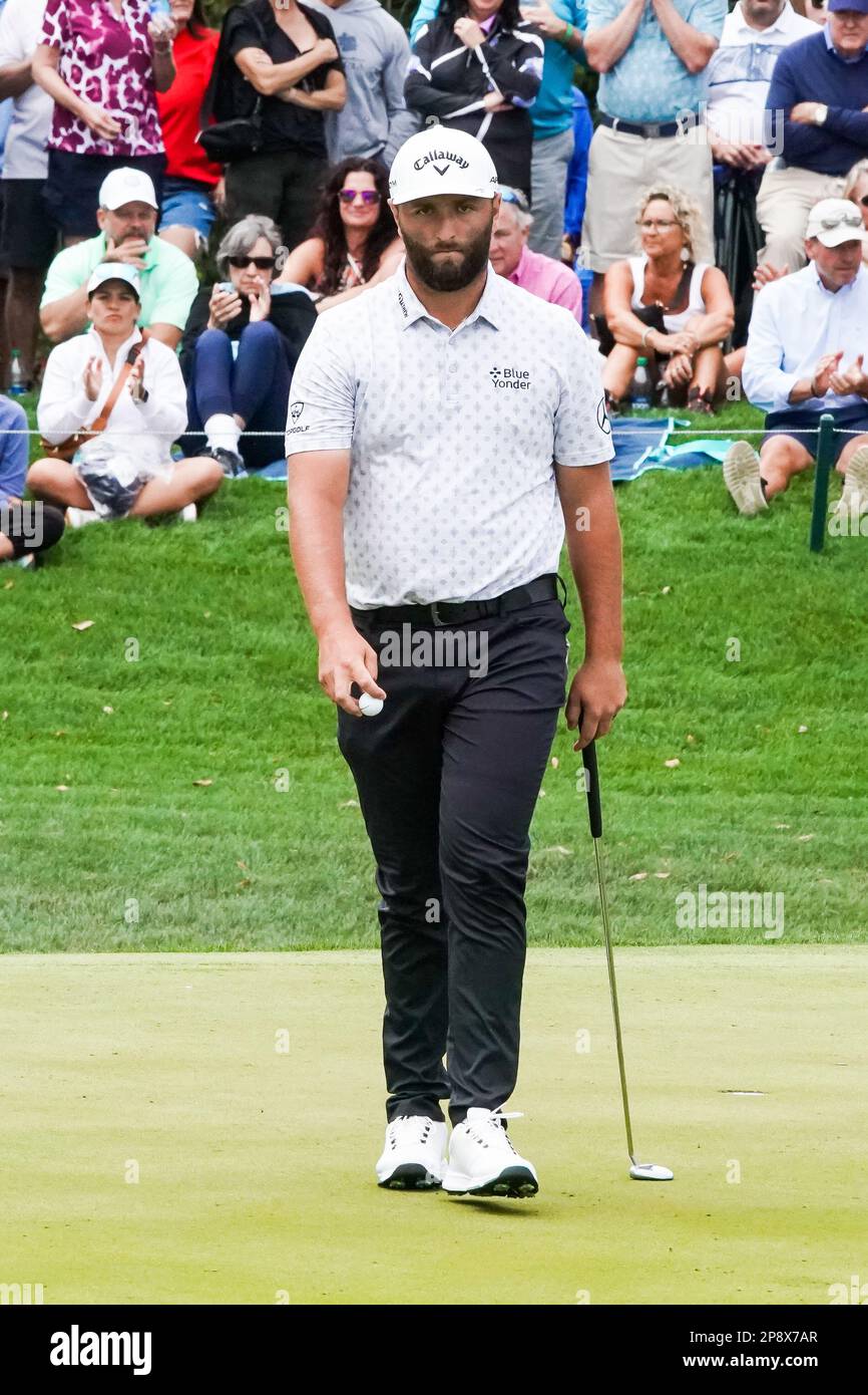 Ponte Vedra Beach, Florida, USA. 9th Mar, 2023. Jon Rahm reacts after ...