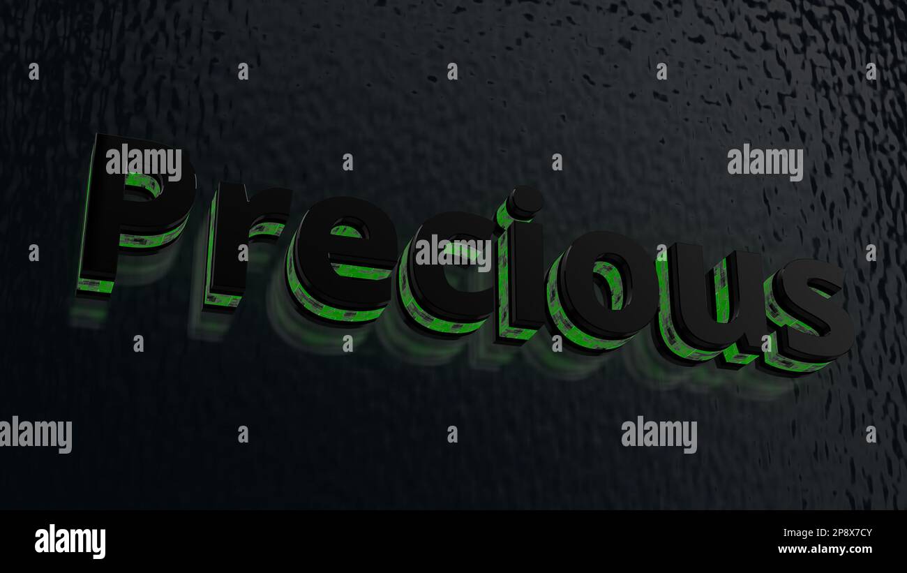 The word PRECIOUS written with 3D letters Stock Photo - Alamy