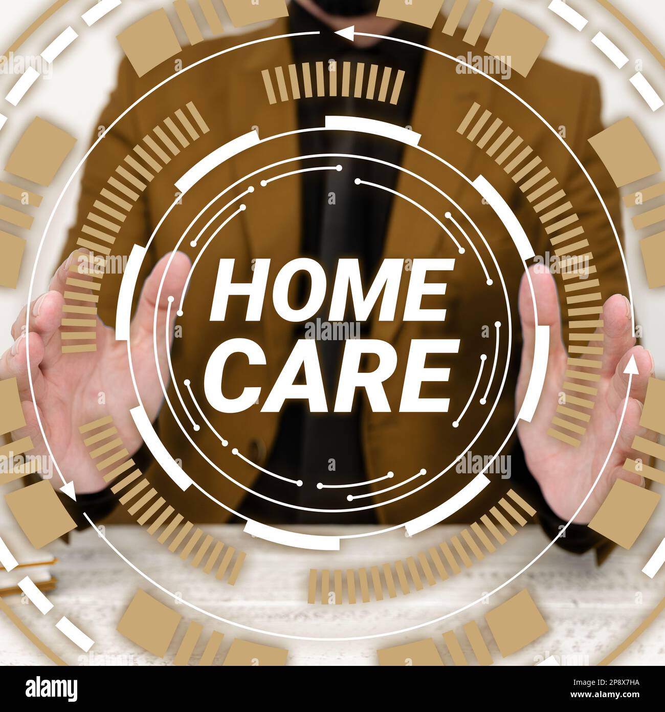 Text showing inspiration Home Care. Concept meaning Place where people ...