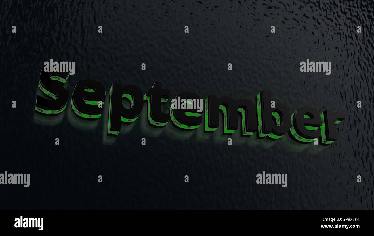 The word SEPTEMBER written with 3D letters Stock Photo - Alamy