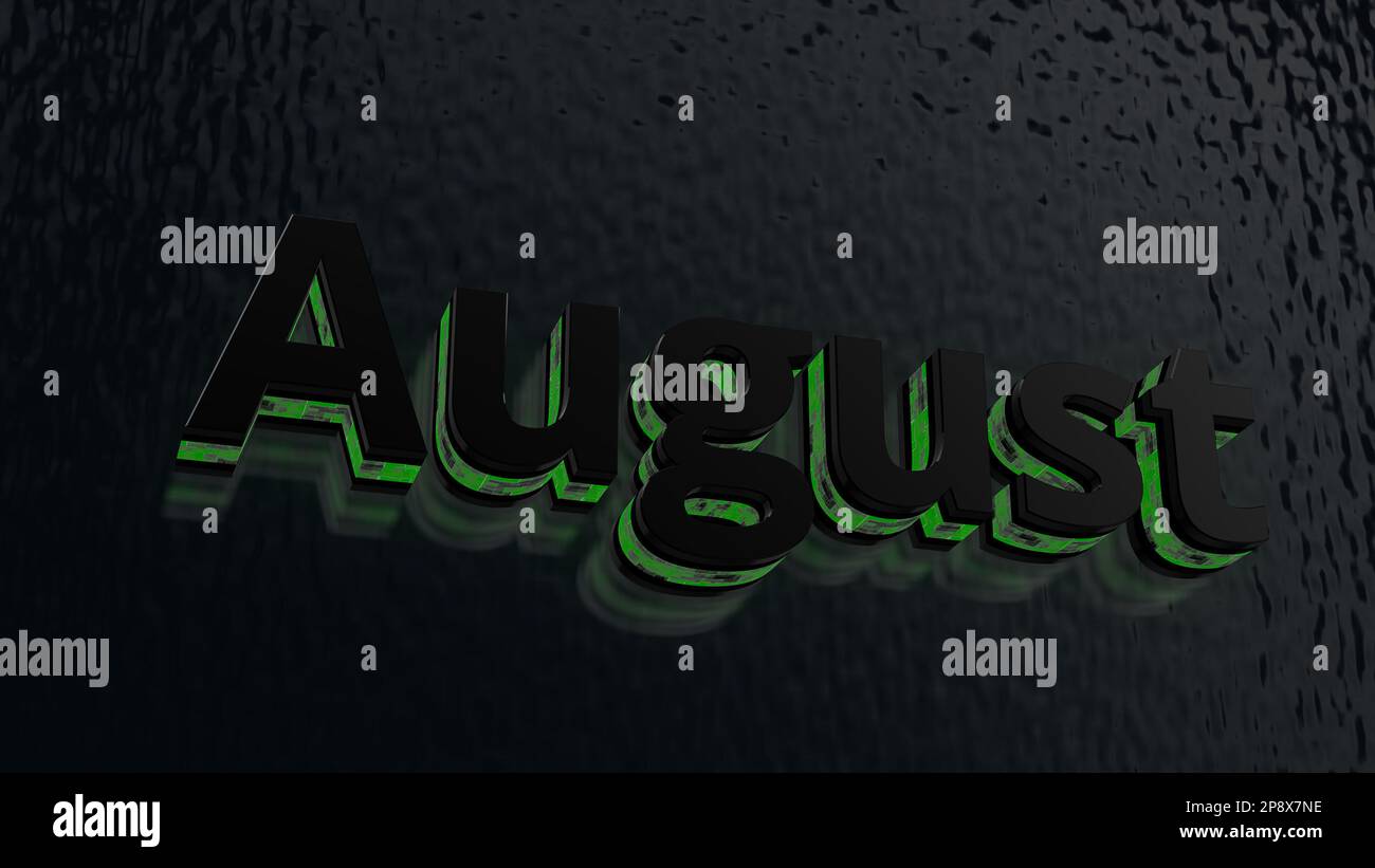 The word AUGUST written with 3D letters Stock Photo - Alamy
