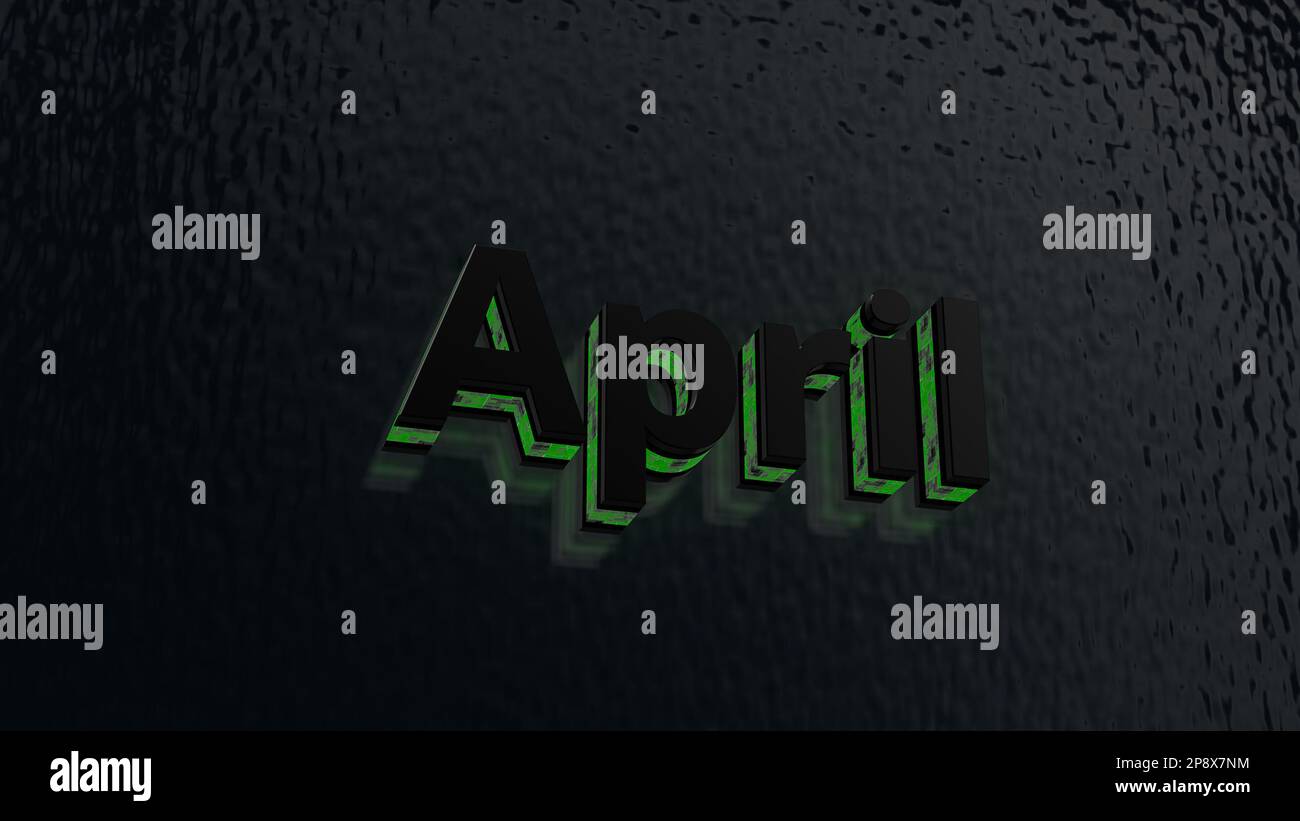 The word APRIL written with 3D letters Stock Photo - Alamy
