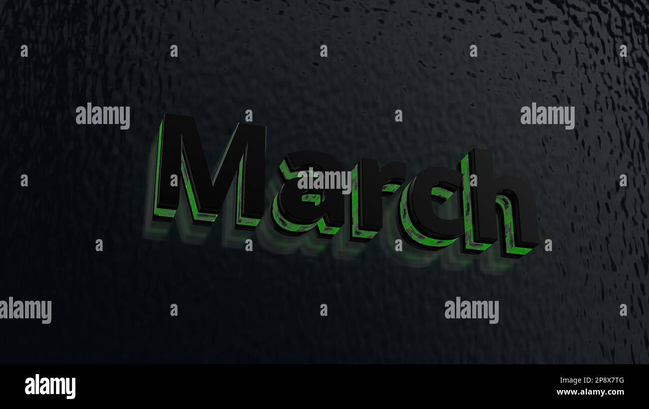 The word MARCH written with 3D letters Stock Photo - Alamy
