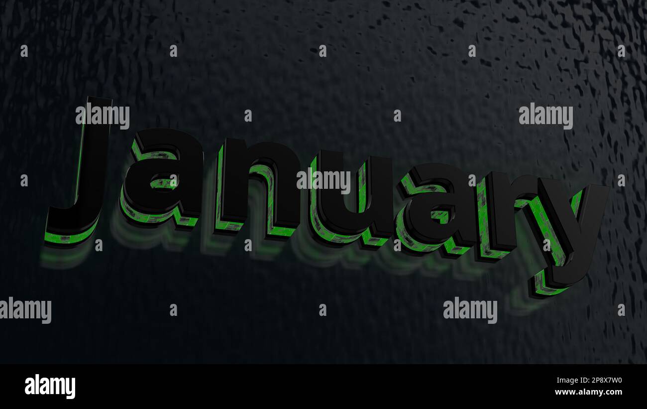The word january written with 3D letters Stock Photo - Alamy