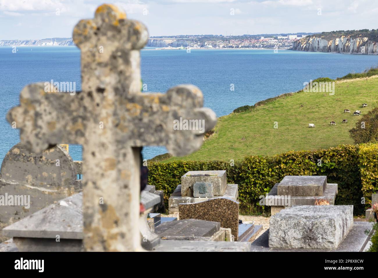 Varengeville-sur-Mer, France - September 29, 2022: cemetery at the ...