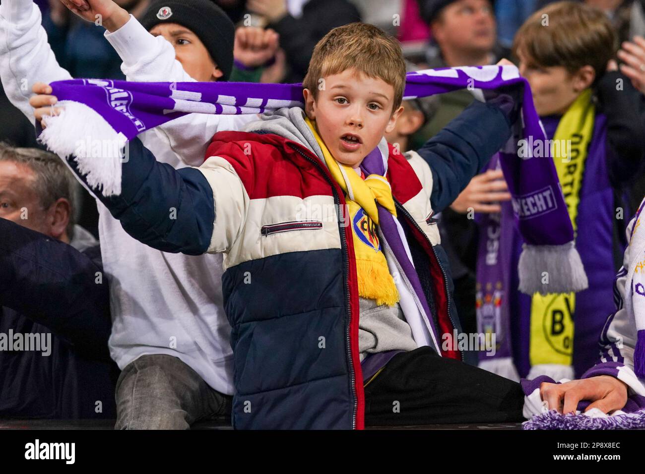 BRUSSELS, BELGIUM - MARCH 9: Fans and supporters of RSC Anderlecht ...