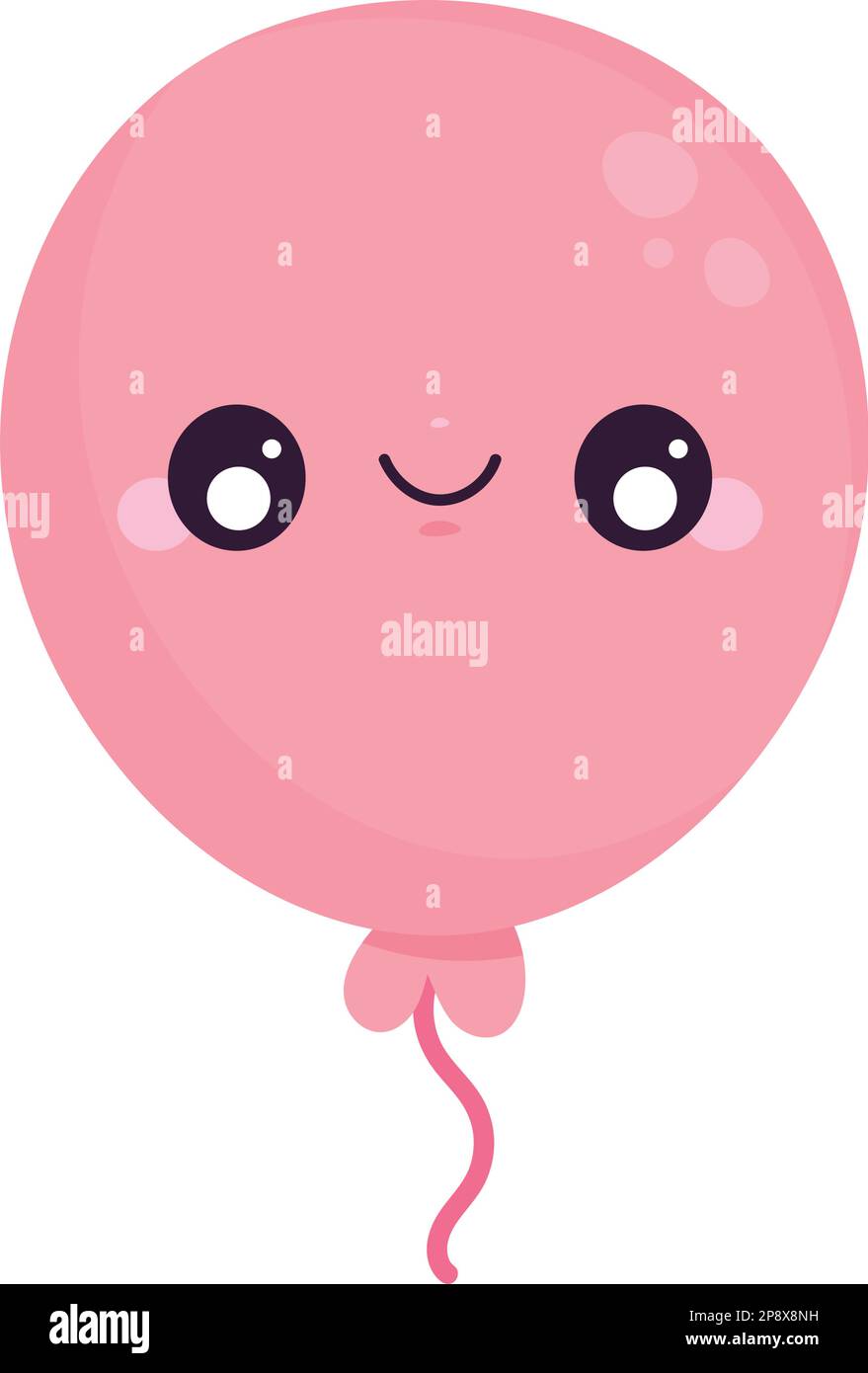 red balloon helium kawaii character Stock Vector Image & Art - Alamy