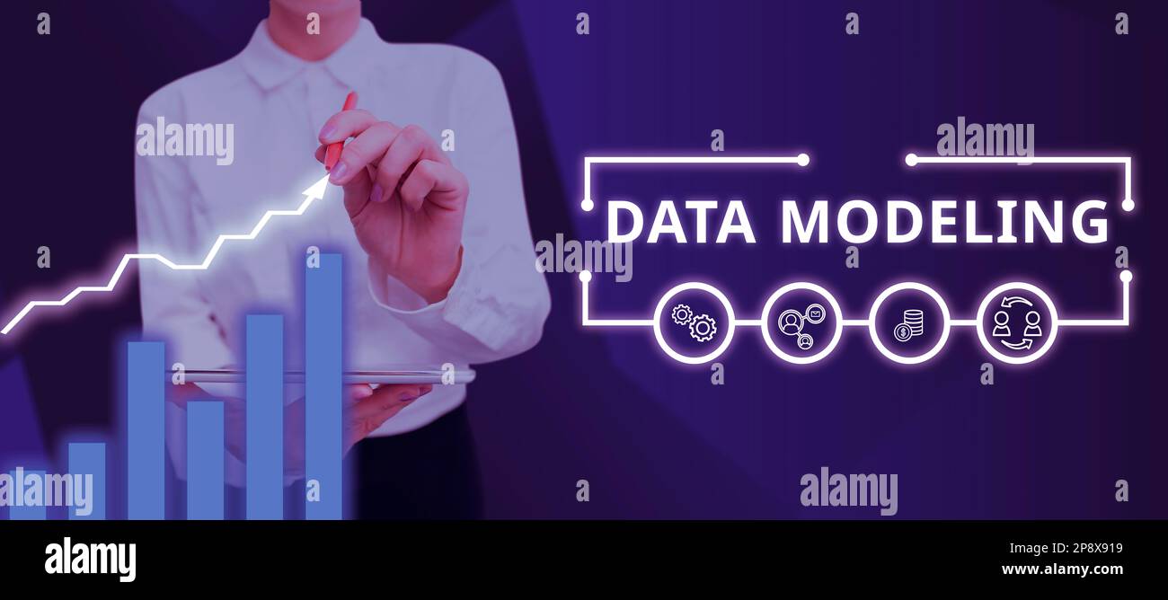 Hand writing sign Data Modeling. Internet Concept process of ...