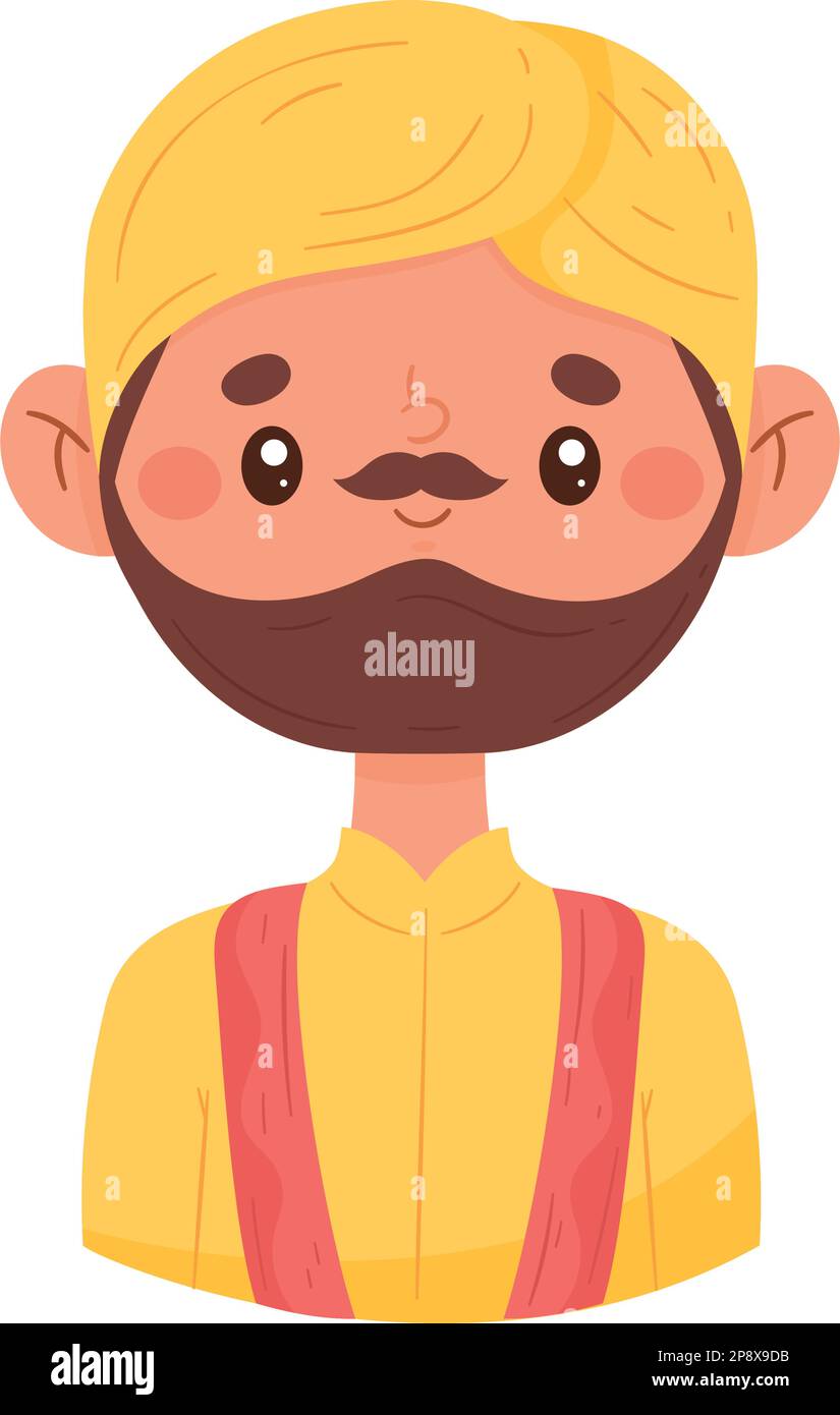 indian man wearing yellow turban character Stock Vector Image & Art - Alamy