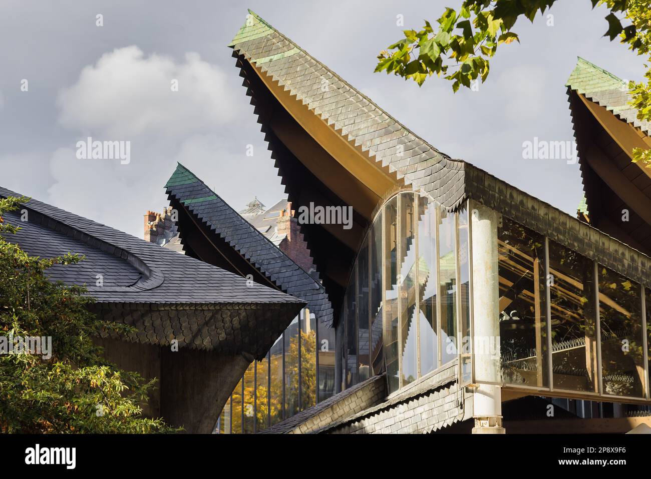 Rouen, France - October 01, 2022: roof of the modern church of Saint ...