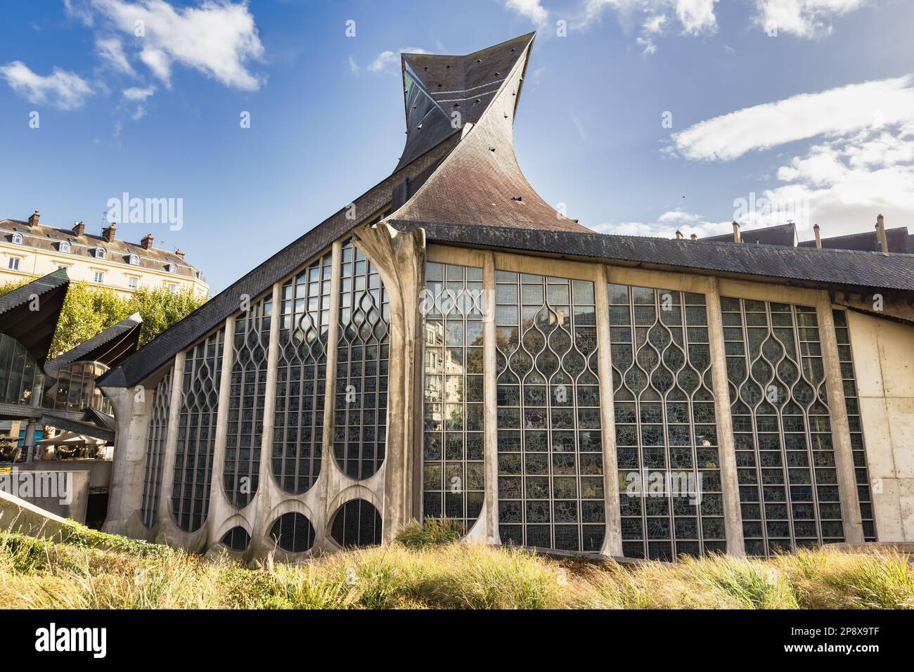Rouen, France - October 01, 2022: Modern church of Saint Joan of Arc in ...