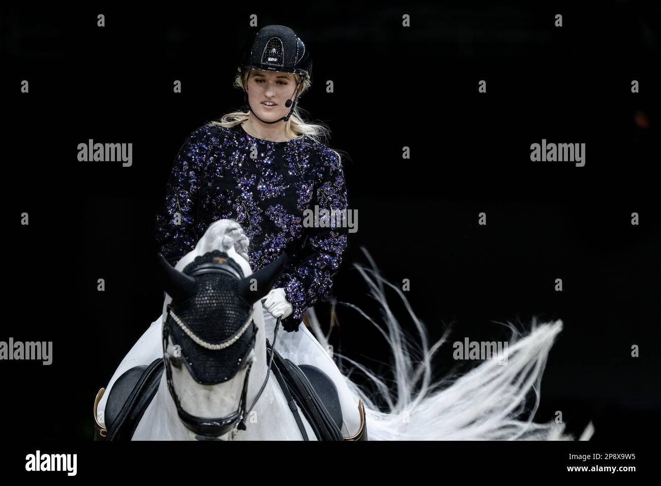 DEN BOSCH - Britt Dekker on George performs during The Dressage Masters ...