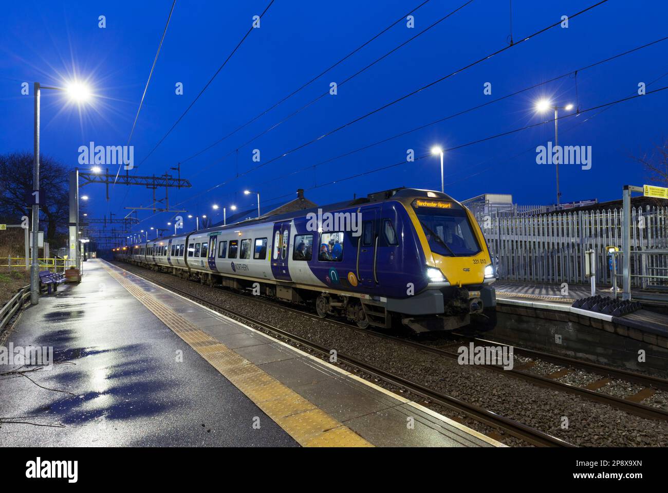 2 Northern Rail CAF built class 331 trains at Blackrod railway station ...
