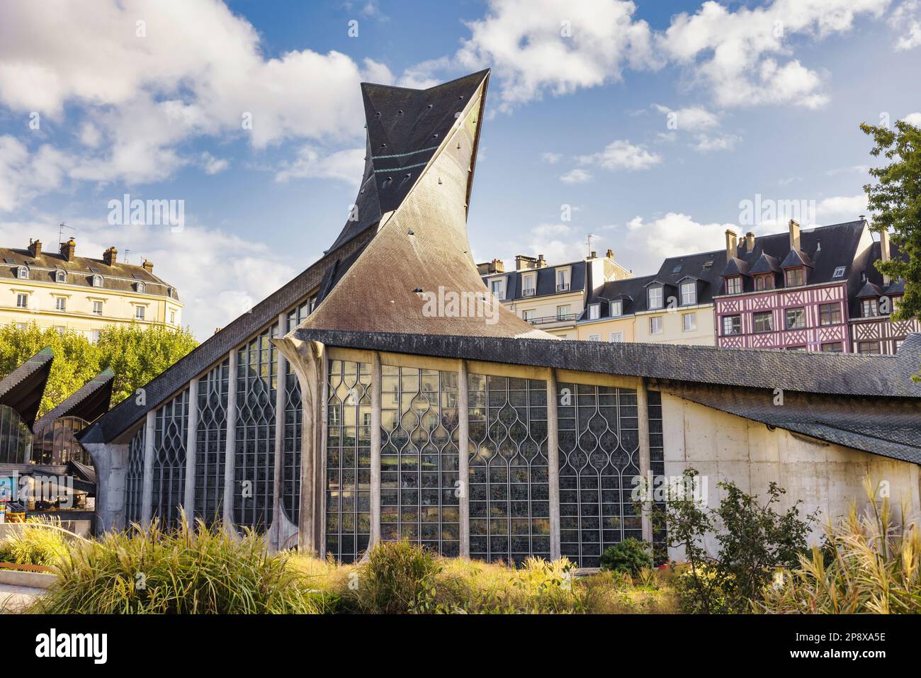 Rouen, France - October 01, 2022: Modern church of Saint Joan of Arc in ...