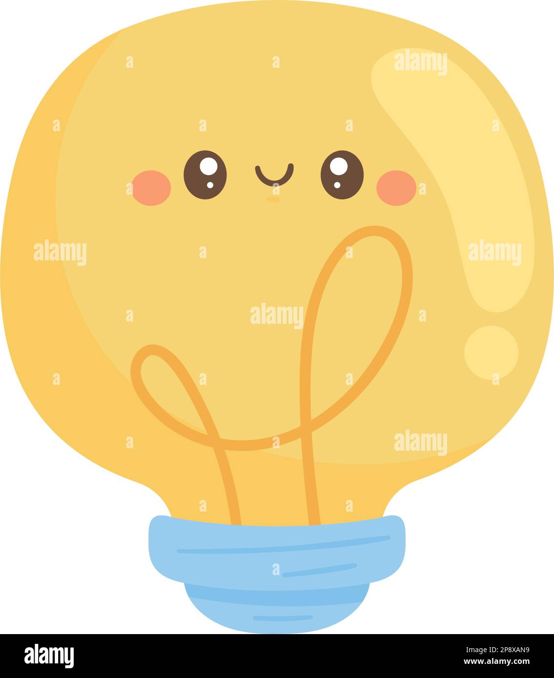 bulb light kawaii comic character Stock Vector Image & Art - Alamy