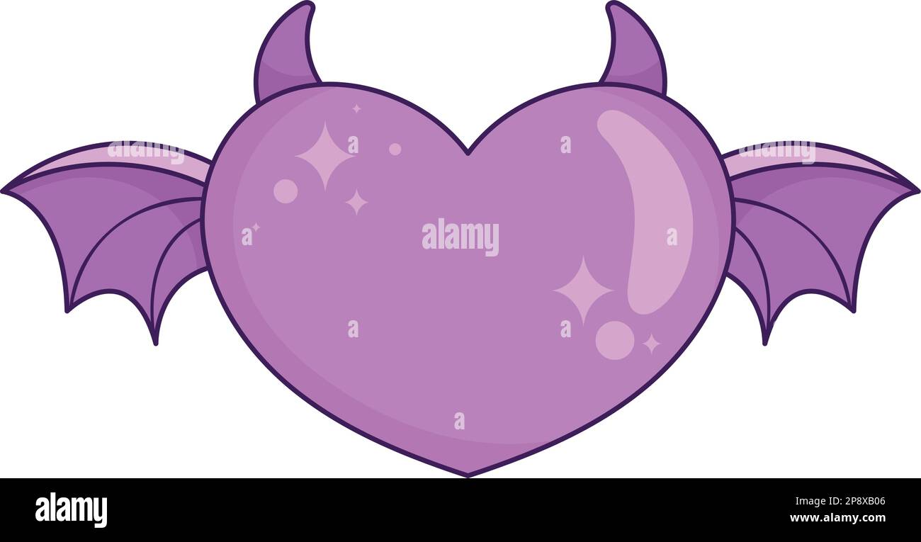 purple devil heart flying icon Stock Vector Image & Art - Alamy