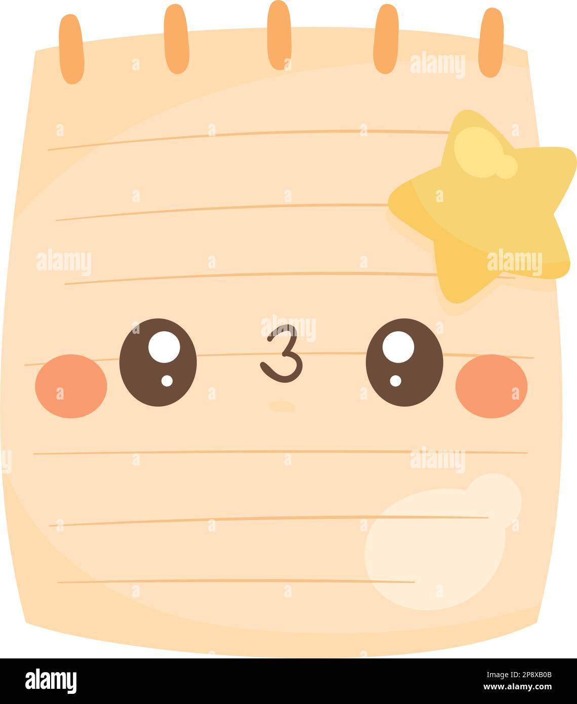notebook with star kawaii character Stock Vector Image & Art - Alamy