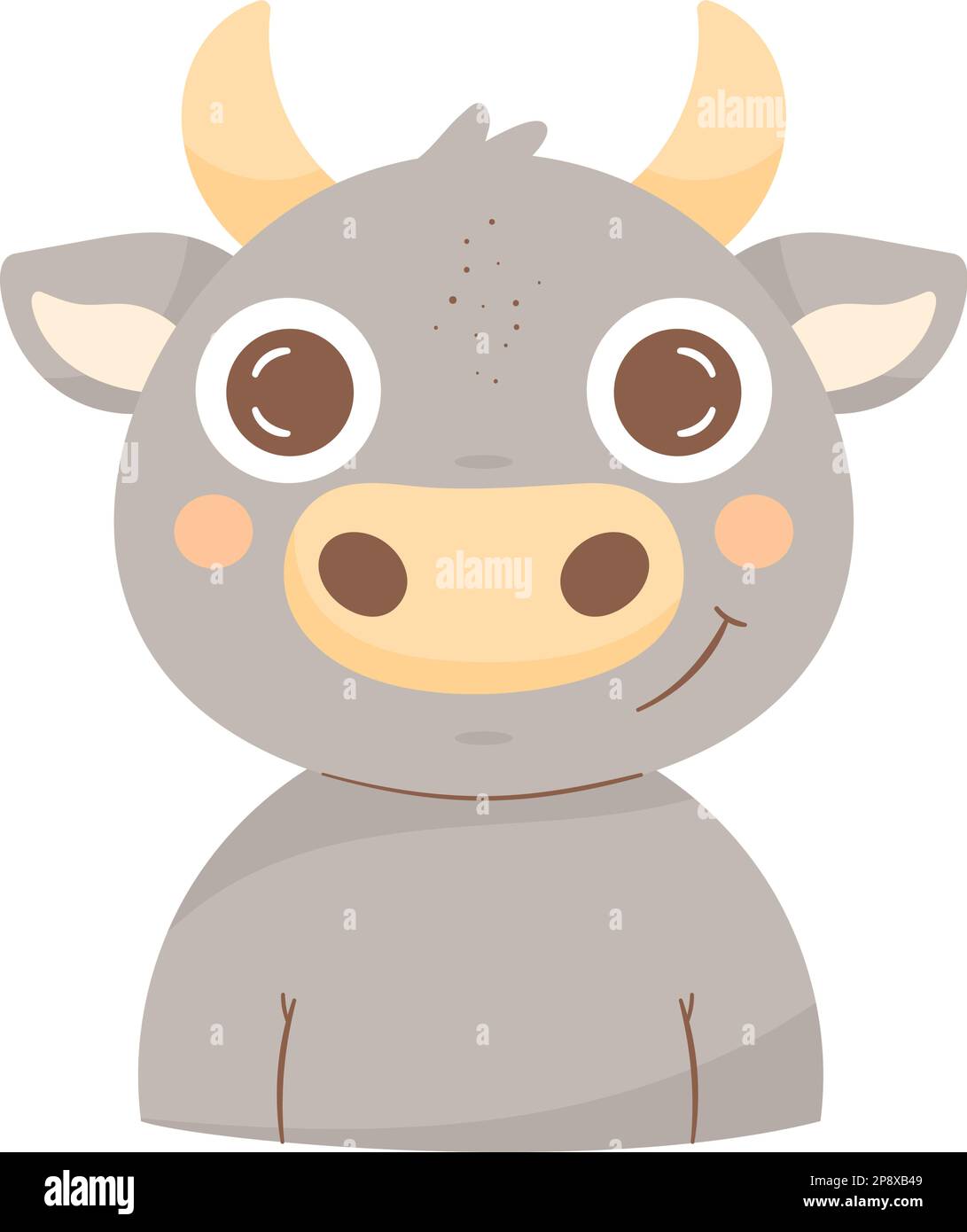 cute bull animal adorable character Stock Vector Image & Art - Alamy