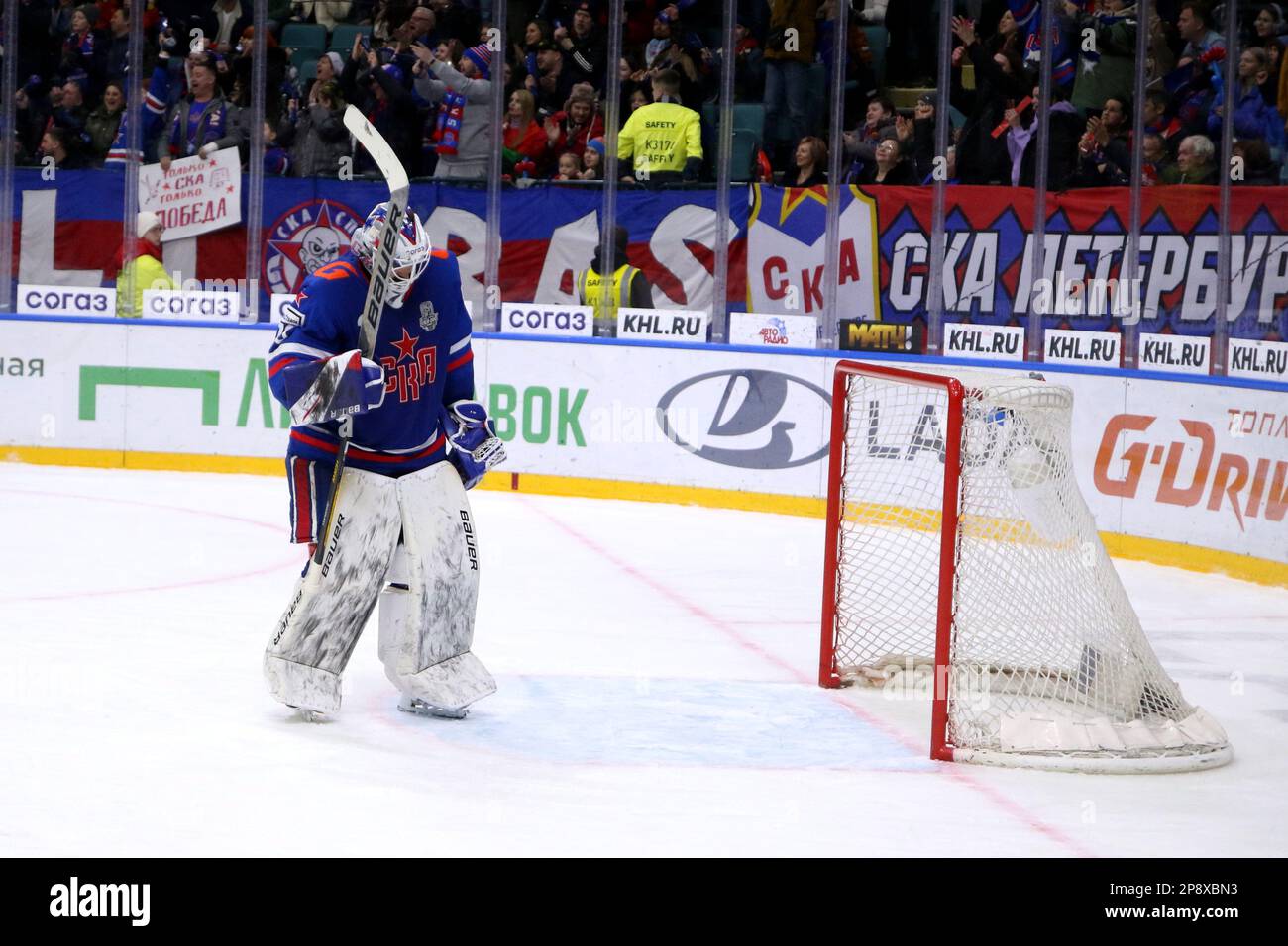 SKA Hockey Club player, Dmitry Nikolayev (No.70) seen in action during ...
