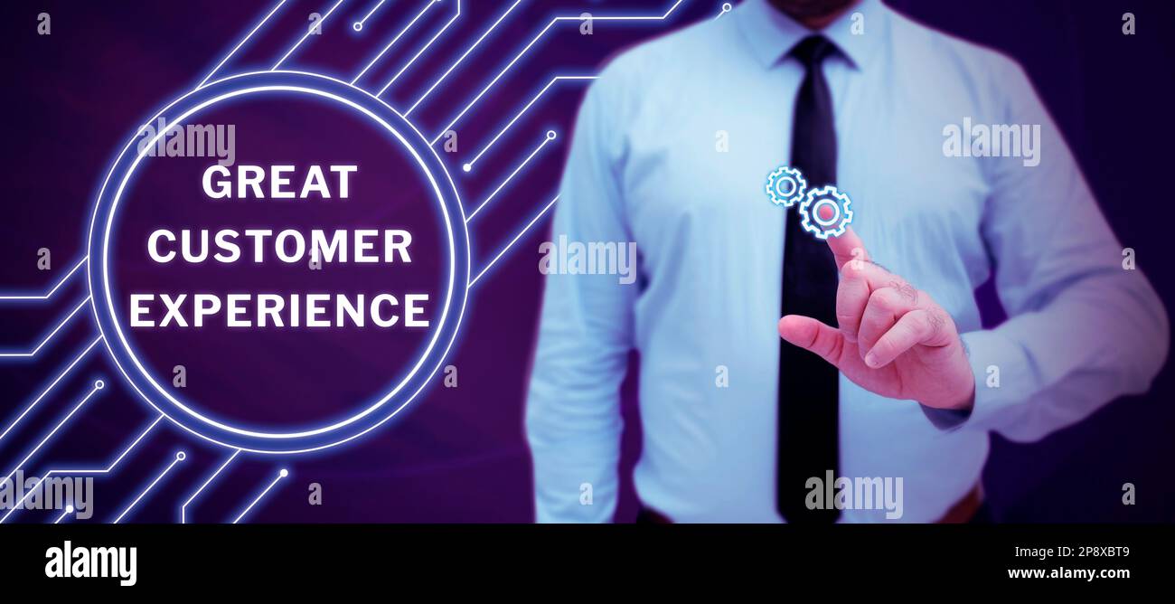 Text caption presenting Great Customer Experience. Business showcase ...