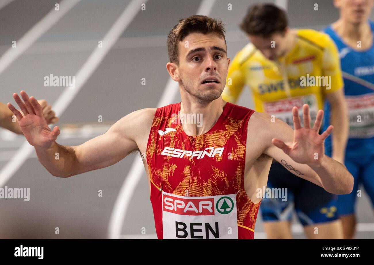 Adrián Ben of Spain competing in the men’s 800m final at the European ...