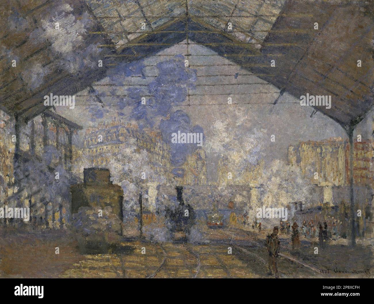 Français : La gare Saint-Lazare 1877 by Claude Monet Stock Photo - Alamy