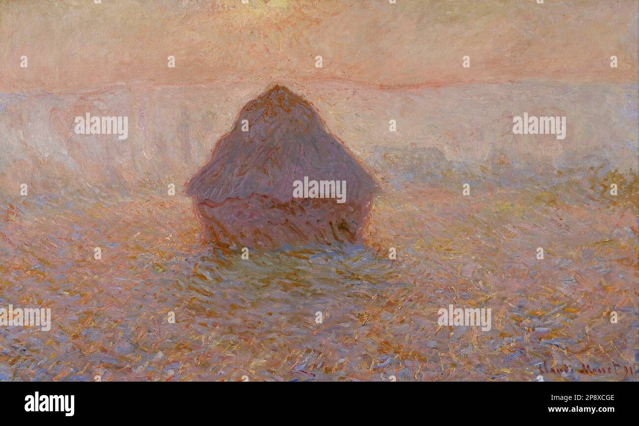 Grainstack, Sun in the Mist 1891 by Claude Monet Stock Photo - Alamy