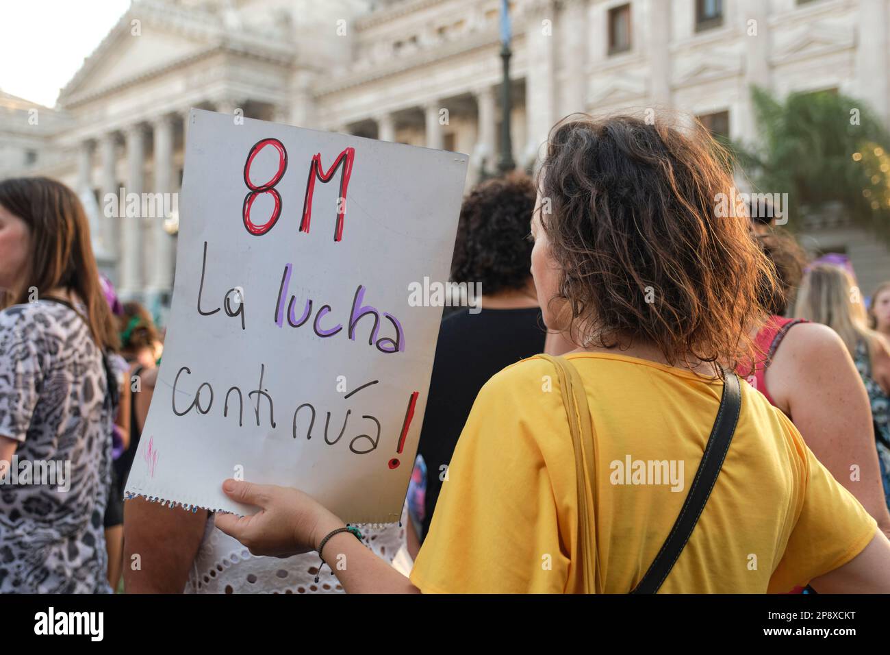 Buenos Aires, Argentina; March 8, 2023: International feminist strike ...