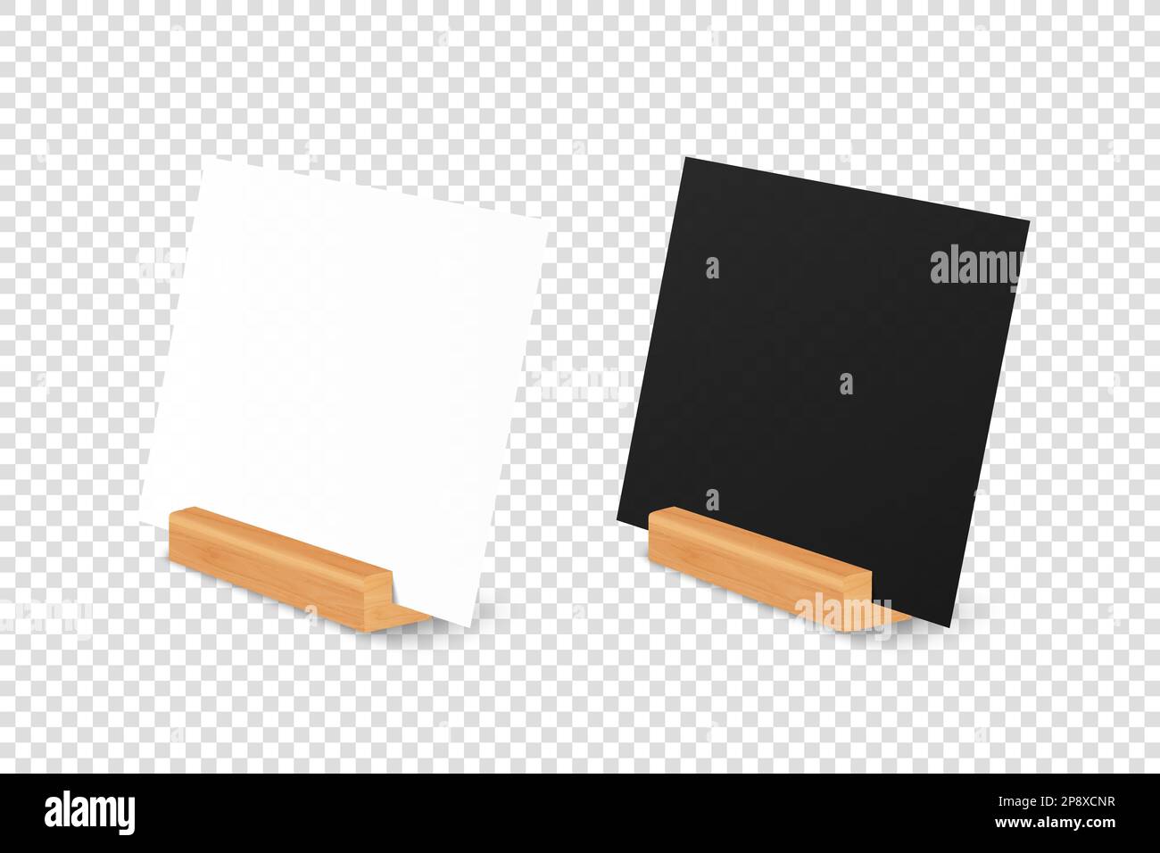 Vector 3d Realistic White and Black Square Blank Paper Sheet, Card on ...