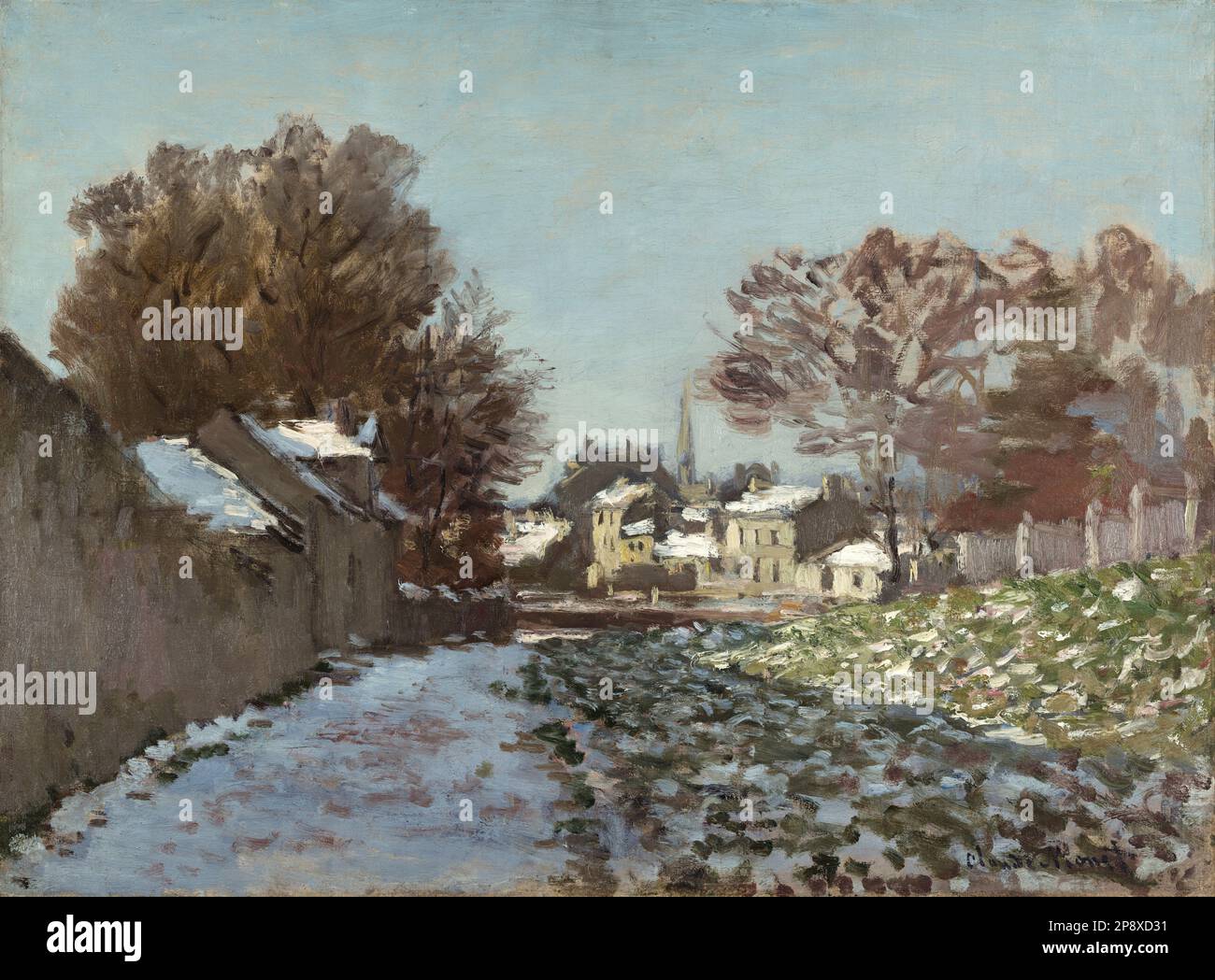 Snow Effect at Argenteuil circa 1874-1875 by Claude Monet Stock Photo ...