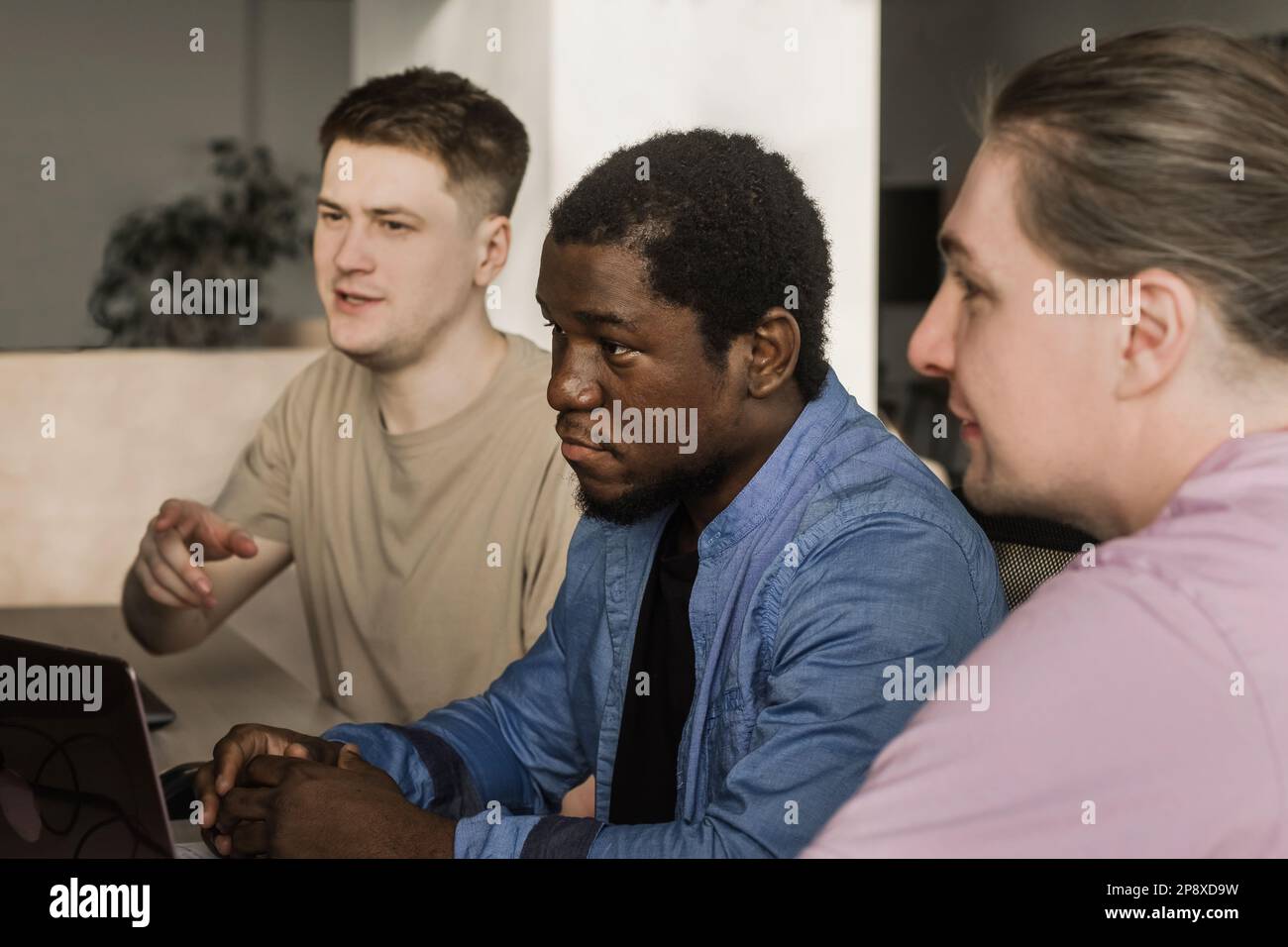 Team of professional software developer and brainstorming and ...