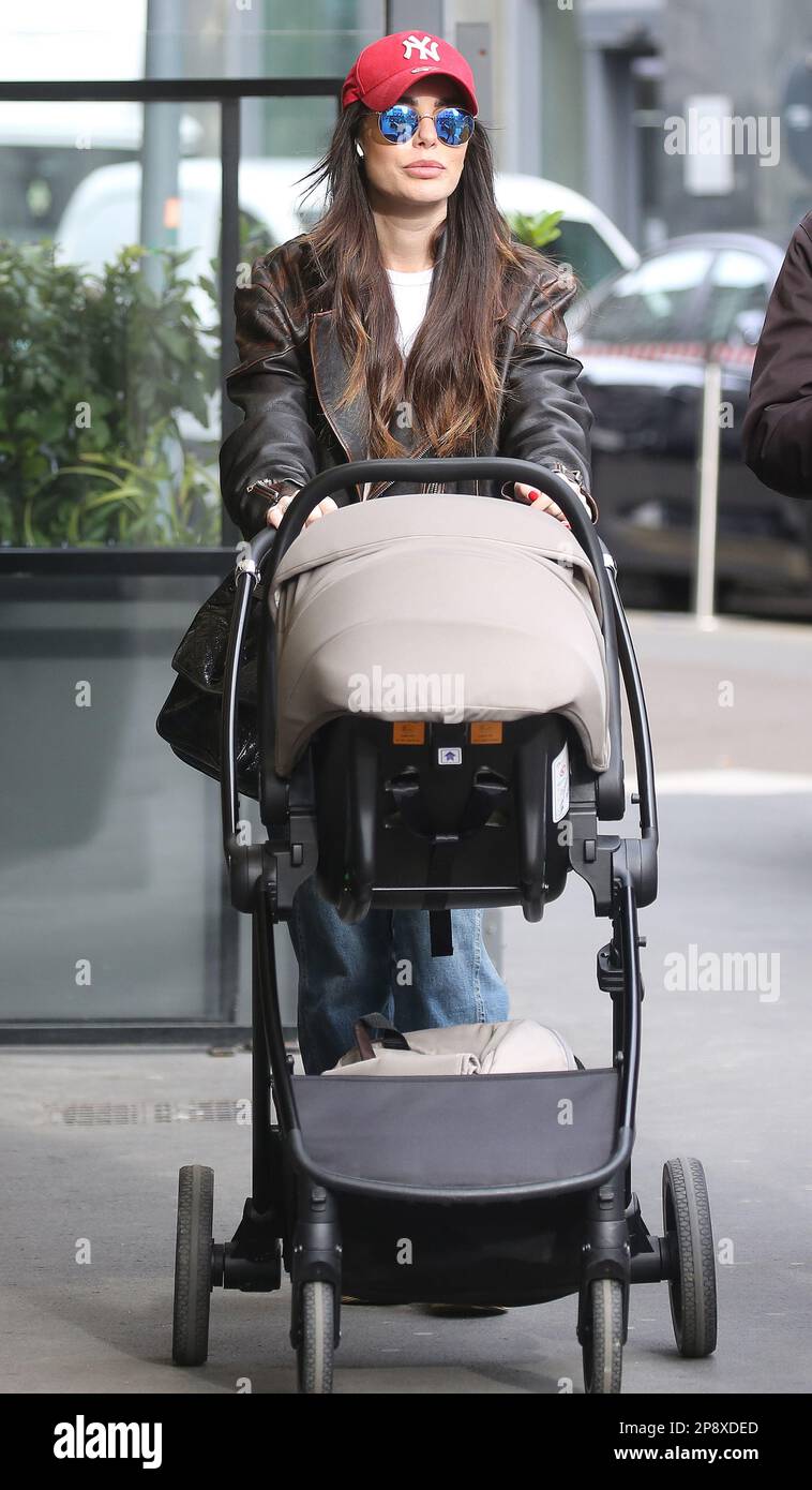 Milan, En. 09th Mar, 2023. Bianca Atzei for a walk in the center with ...