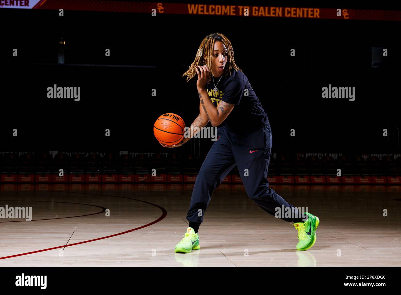 Southern Cal point guard Aaliyah Gayles poses for a portrait, Wednesday ...
