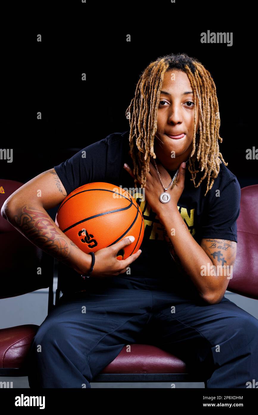 Southern Cal point guard Aaliyah Gayles poses for a portrait, Wednesday ...