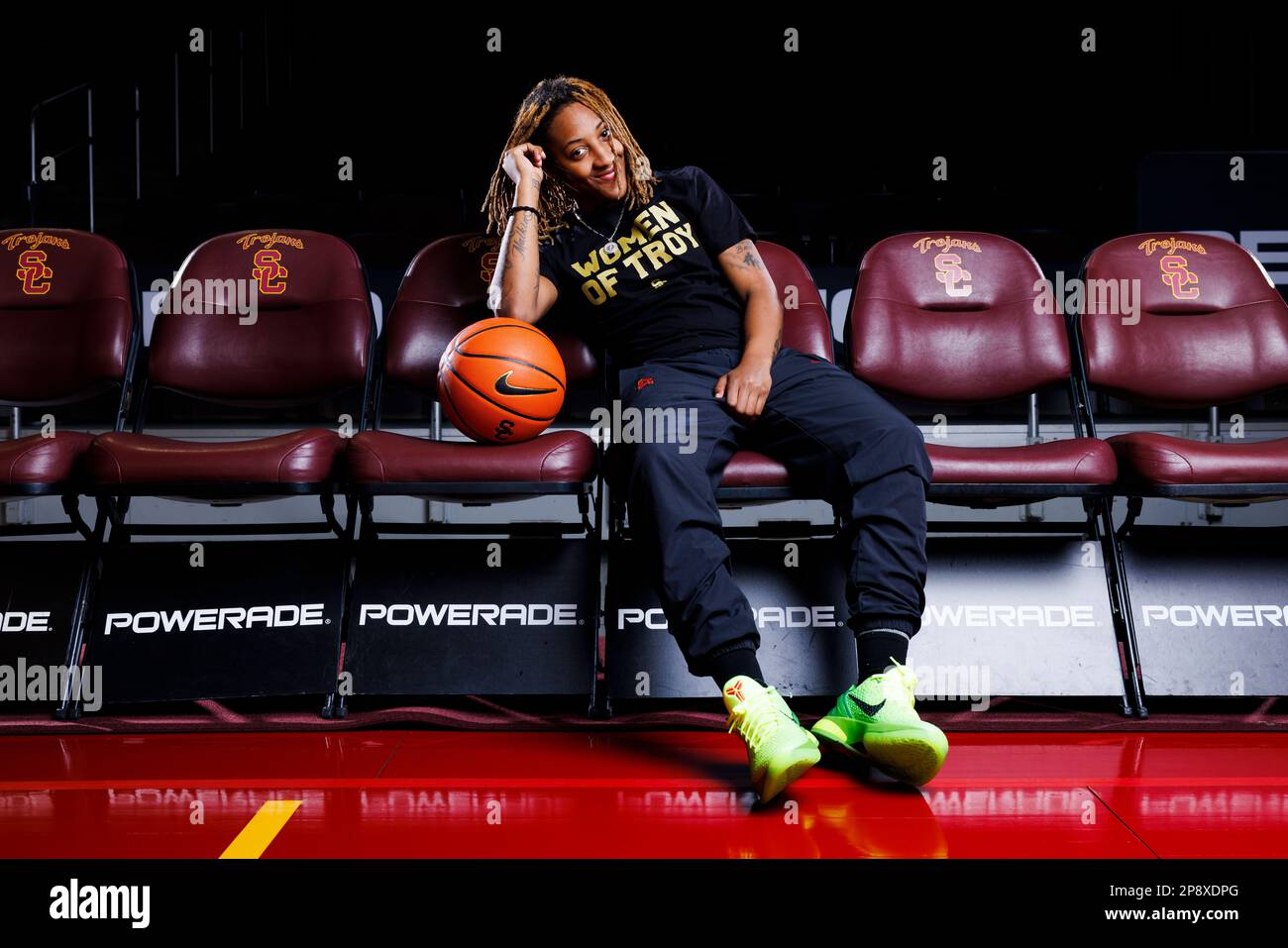 Southern Cal point guard Aaliyah Gayles poses for a portrait, Wednesday ...